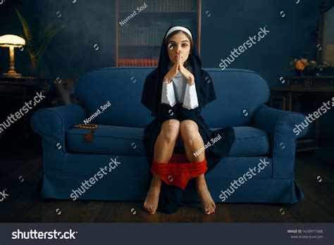 Sexy Nun Cassock Sitting Her Panties Foto Stock 1639971688 Shutterstock