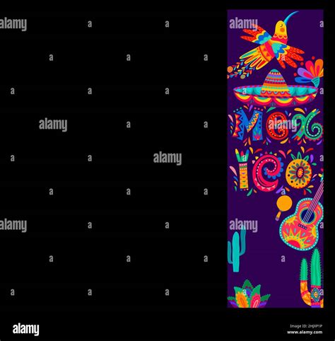 Mexican Holiday Music And Culture Banners With Sombrero Guitars And