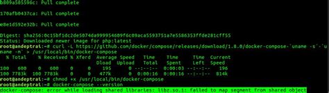 docker docker compose error while loading shared libraries libz so 1