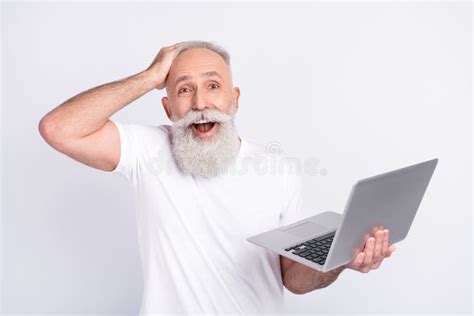 A Computer On Grey Background Stock Image Image Of Black Computer