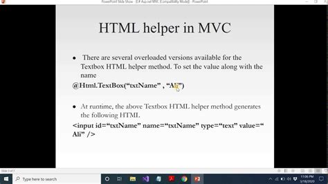 we wk 04 video 01 html helpers in mvc youtube