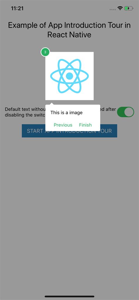 example to create step by step walkthrough in react native app