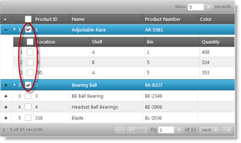 configuring row selectors ighieararchicalgrid ignite ui™ help