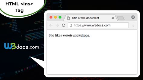 html ins tag learn html w3docs