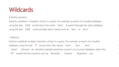 running queries wildcards youtube