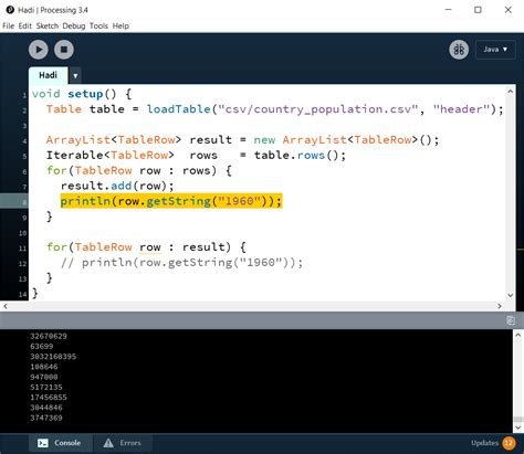arraylist convert table rows to array list in processing