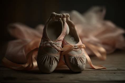 Pink Ballet Pointe Shoes Generative Ai Stock Illustration