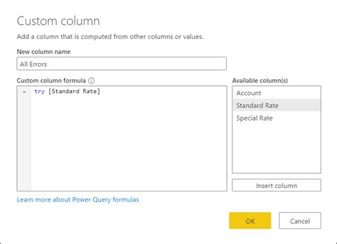 control de errores power query microsoft learn
