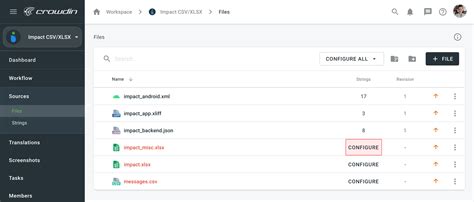csv xlsx file configuration crowdin documentation