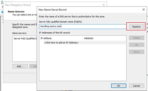 unable to delegate subdomain for other dns server microsoft qanda