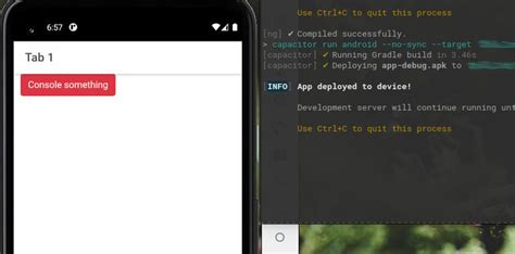 ionic capacitor android emulator make console log visible in terminal