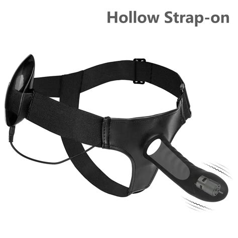Multi Speed Strap On Dildo Vibrator Silicone Hollow Strap On Dildos