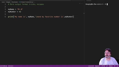 formatting output escapes python youtube