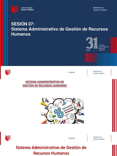 Sesion 7 Sistema Administrativo De Gestión De Recurso Humano Pdf