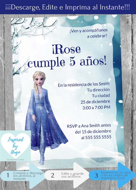 Invitación Frozen 2 Fiesta Cumpleaños Invitación Disney Etsy Hong Kong