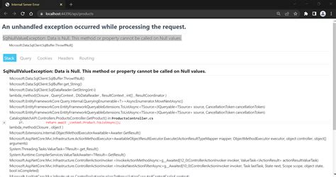 sqlnullvalueexception data is null this method or property cannot be