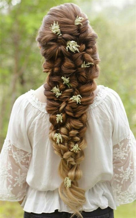 Medieval Inspired Braided Hairstyle With Flowers So Beautiful