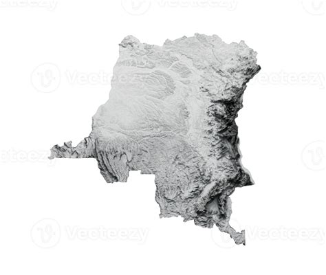 Congo Map Congo Flag Shaded Relief Color Height Map 3d Illustration