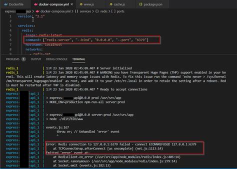 docker compose yml for redis and node express · issue 221 · docker