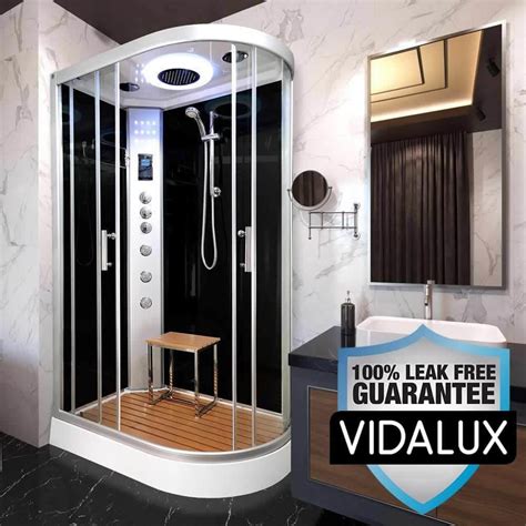 Vidalux Hydro Plus 1200mm X 800mm Black Left Offset Quadrant Hydro