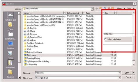 autocad 2013 no preview area in the select file open dialog