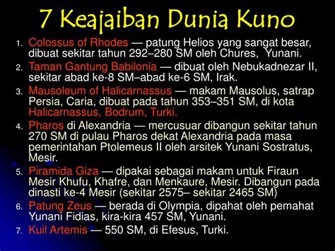 Ppt 7 Tujuh Keajaiban Dunia Powerpoint Presentation Free Download