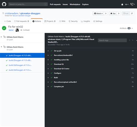 使用github actions编译qt creator插件