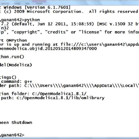 ompython executing openmodelica commands in the test mode download