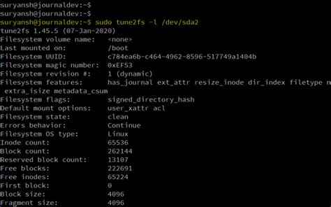 tune2fs command in linux with examples linuxfordevices