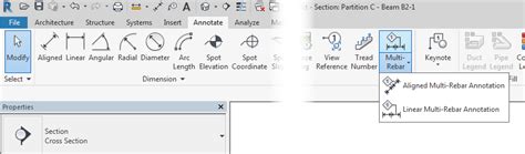 multi rebar annotation in revit bim and beam