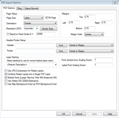 export pdf geopdf file