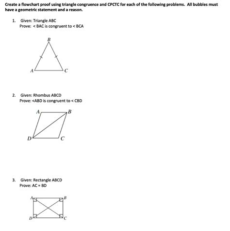 Solved Create Flowchart Proof Using Triangle Congruence And Cpctc For