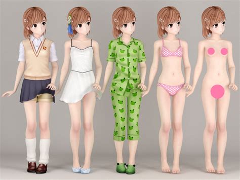 Misaka Mikoto Anime Girl Pose 01 3d Model Cgtrader