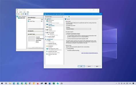 how to enable tpm and secure boot on hyper v to install windows 11 on