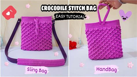 Crochet Crocodile Stitch Handbag Merajut Tas Motif Sisik Bachrrurs