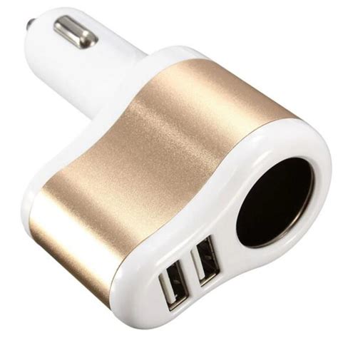 Universal Dual Ports Usb One Way Car Cigarette Lighter Power Socket Car