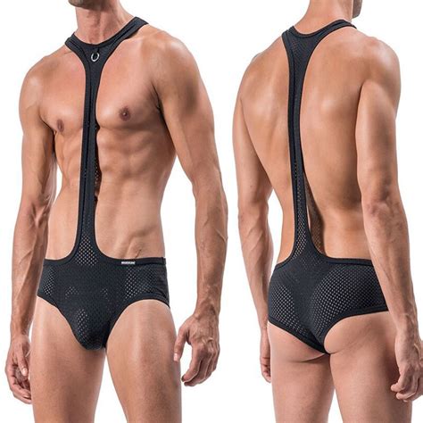 sexy bodysuit gay ropa interior hombres sexy negro mallas