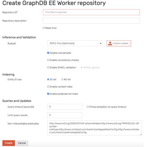 configuring a repository — graphdb ee 9 7 0 documentation