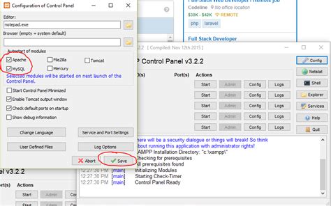how to autostart xampp and laravel project in windows stack overflow