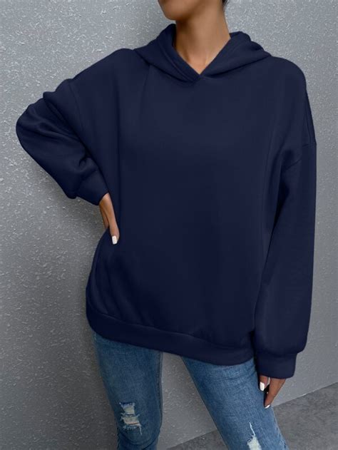 Shein Ezwear Slogan Graphic Drop Shoulder Hoodie Shein Usa