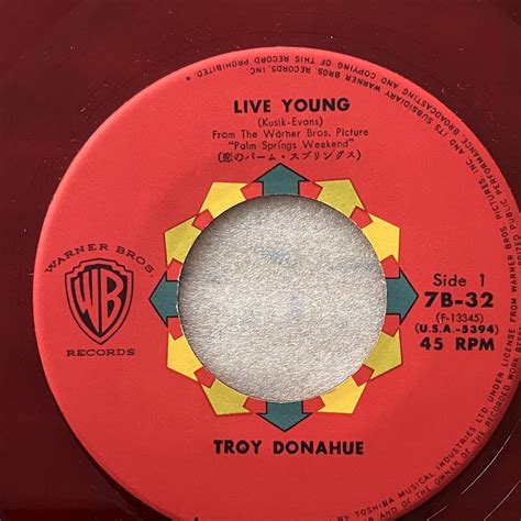 Troy Donahue トロイ・ドナヒュー 「live Young 恋のパーム・スプリングス」 シングル盤 国内盤 赤盤｜代購幫