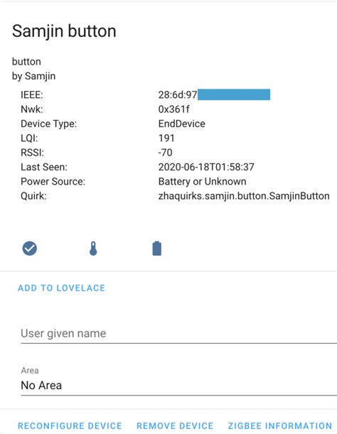 zigbee conbee ii installation home assistant zha smartthings button