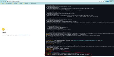 error on my deployment in streamlit ☁️ streamlit community cloud