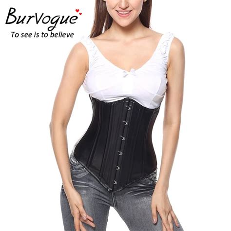 Steampunk Faux Leather Corsets Underbust Double Steel Bone Waist