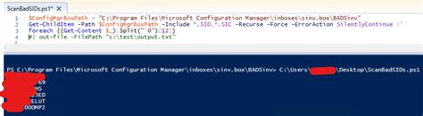 system center configuration manager powershell query mif sid and