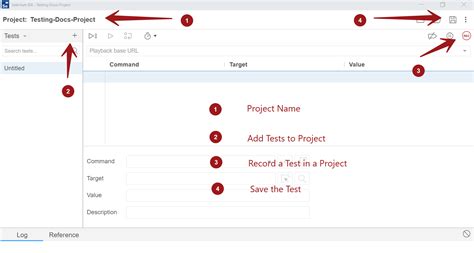 create a new project in selenium ide