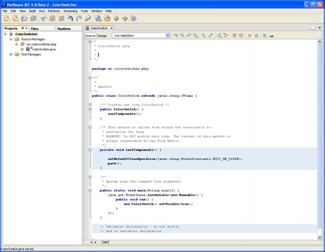 gui building in netbeans ide 4 1
