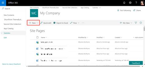 how to create a modern page on a classic sharepoint site shortpoint