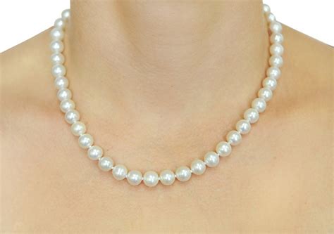 8 9mm White Freshwater Pearl Necklace