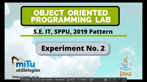 object oriented programming lab seit sppu experiment no 2 youtube